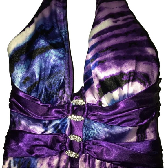 Taboo | Dresses | Taboo Purple Multi Animal Print Embellished Waist Maxi Dress 9 | Poshmark